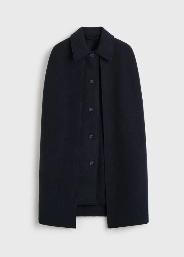TOTEME Bouclé Cape Coat - Navy