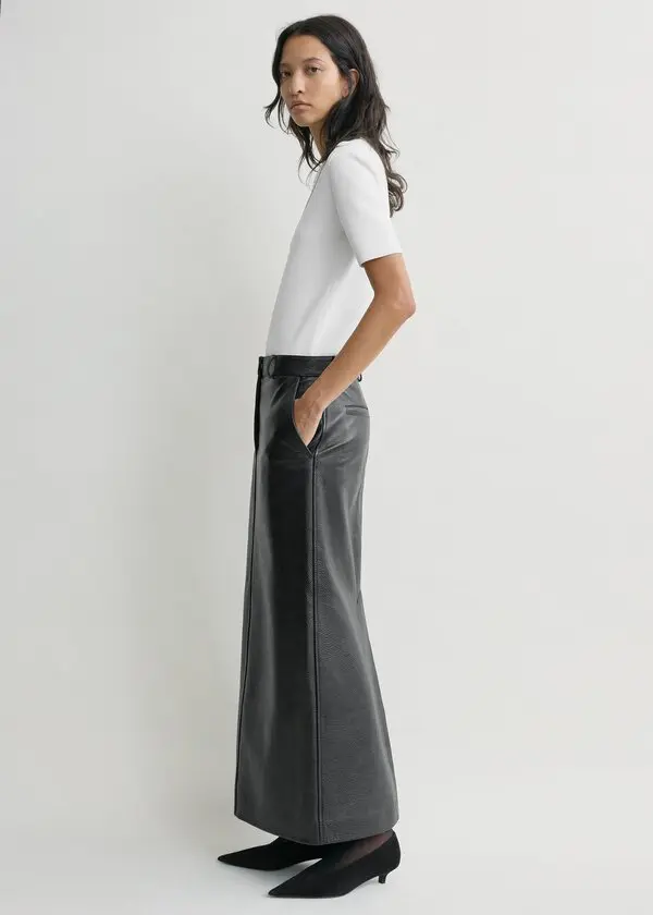 TOTEME Grained-leather Straight Skirt