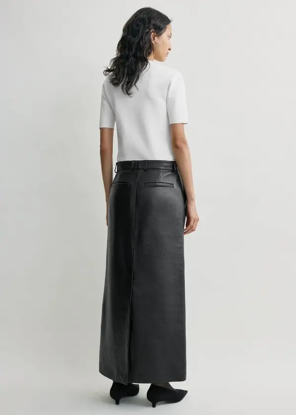 TOTEME Grained-leather Straight Skirt