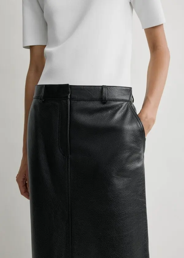 TOTEME Grained-leather Straight Skirt