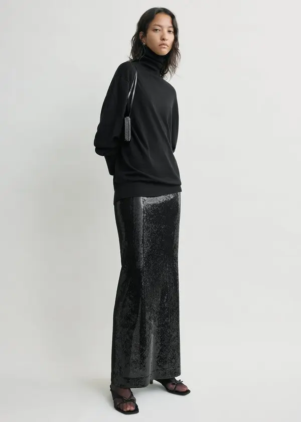 TOTEME Sequin Skirt - Black