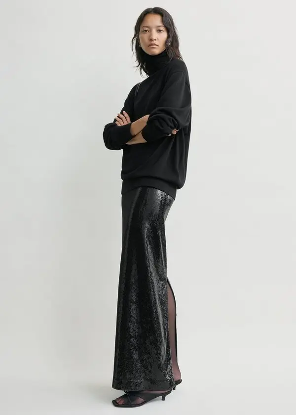 TOTEME Sequin Skirt - Black