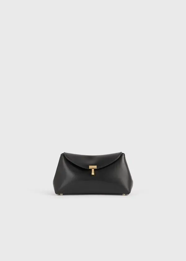TOTEME Mini T-lock Leather Clutch - Black