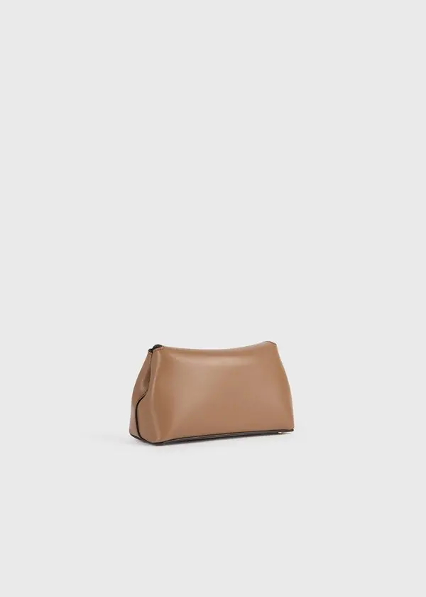 TOTEME Mini T-lock Leather Clutch - Camel