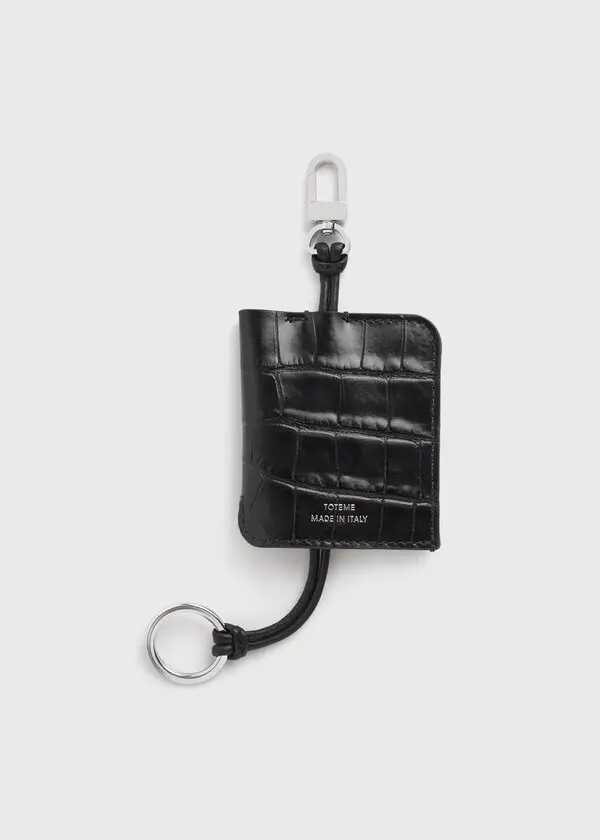 TOTEME Croco-embossed Keyring - Black