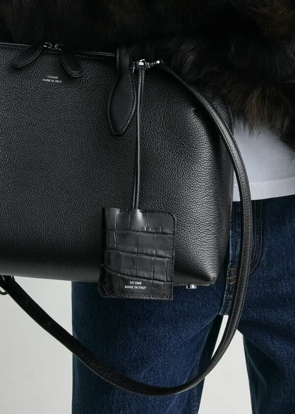 TOTEME Croco-embossed Keyring - Black