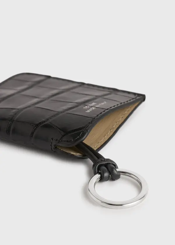 TOTEME Croco-embossed Keyring - Black