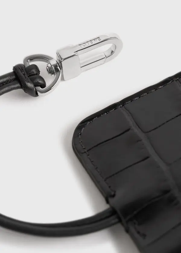 TOTEME Croco-embossed Keyring - Black