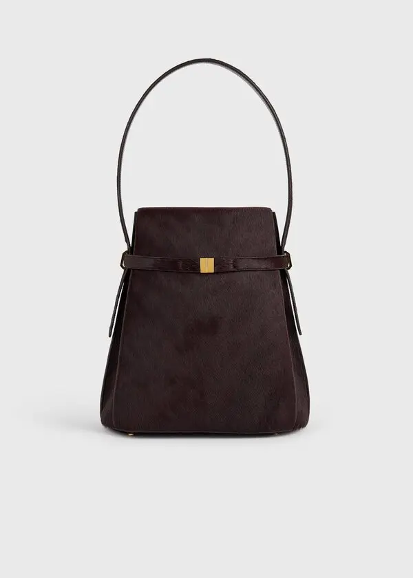 TOTEME Belted Pony-effect Leather Bucket Bag - Red