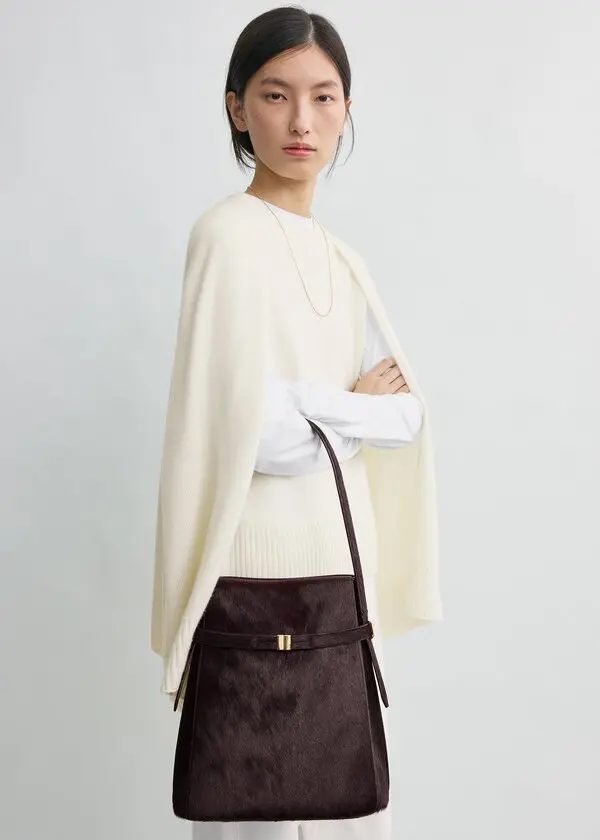 TOTEME Belted Pony-effect Leather Bucket Bag