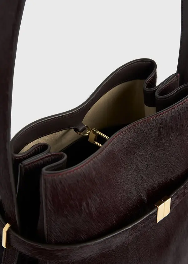 TOTEME Belted Pony-effect Leather Bucket Bag