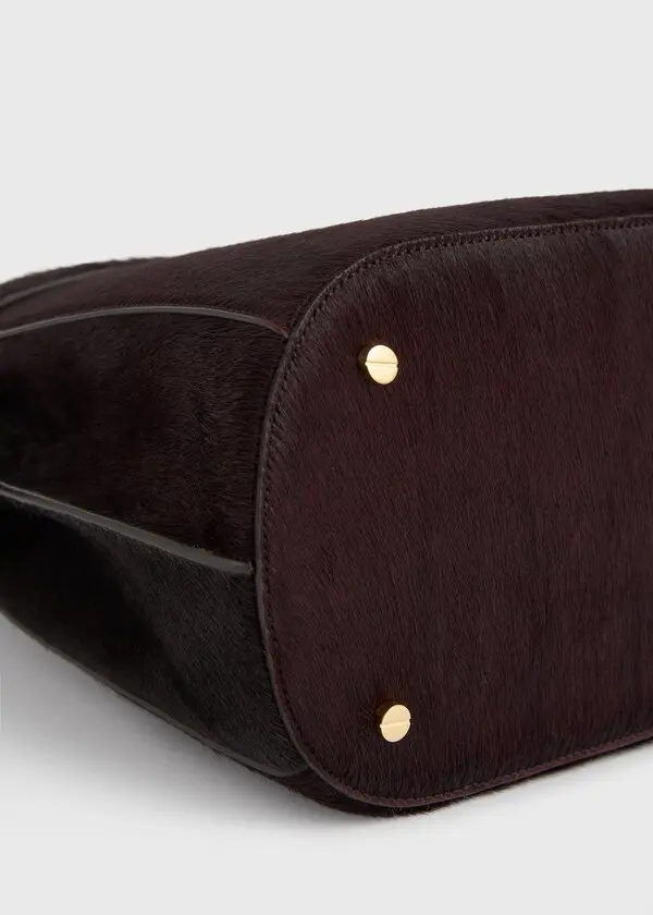 TOTEME Belted Pony-effect Leather Bucket Bag