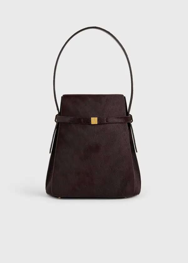 TOTEME Belted Pony-effect Leather Bucket Bag