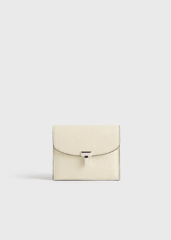 TOTEME T-lock Grained-leather Cardholder - White