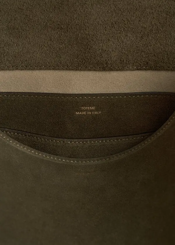 TOTEME T-lock Suede Satchel - Brown