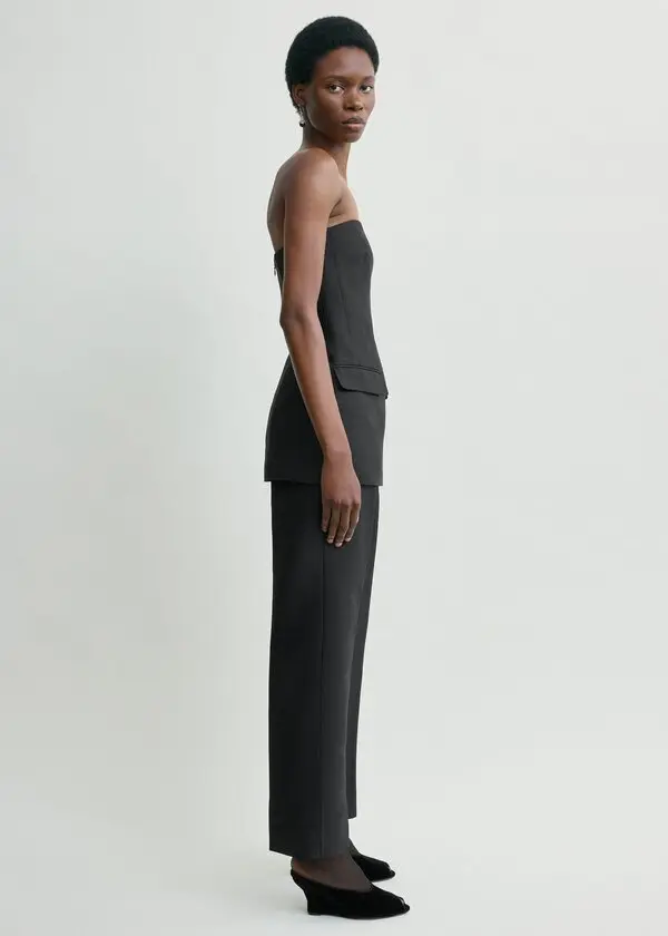 TOTEME Strapless Crepe Pocket Top - Black