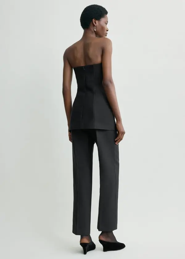 TOTEME Strapless Crepe Pocket Top - Black