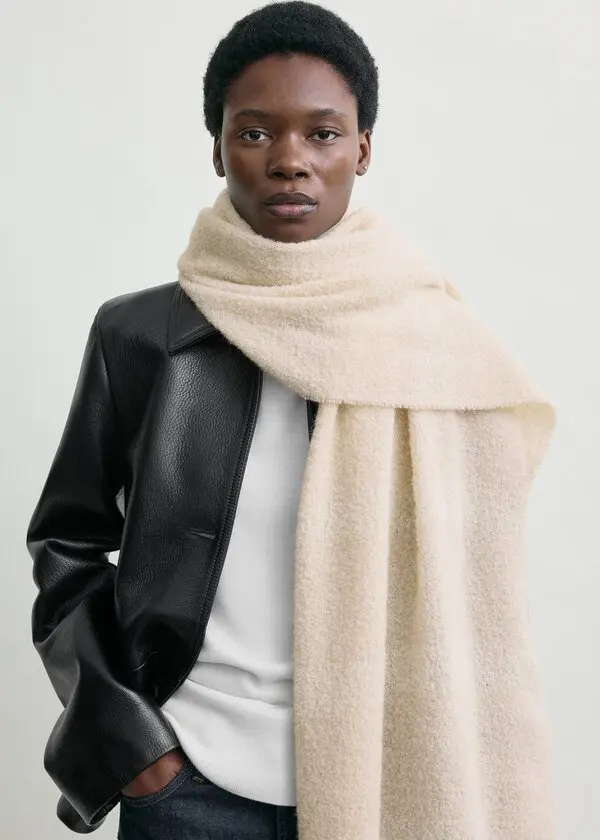 TOTEME Monogram Jacquard Scarf Ecru - White