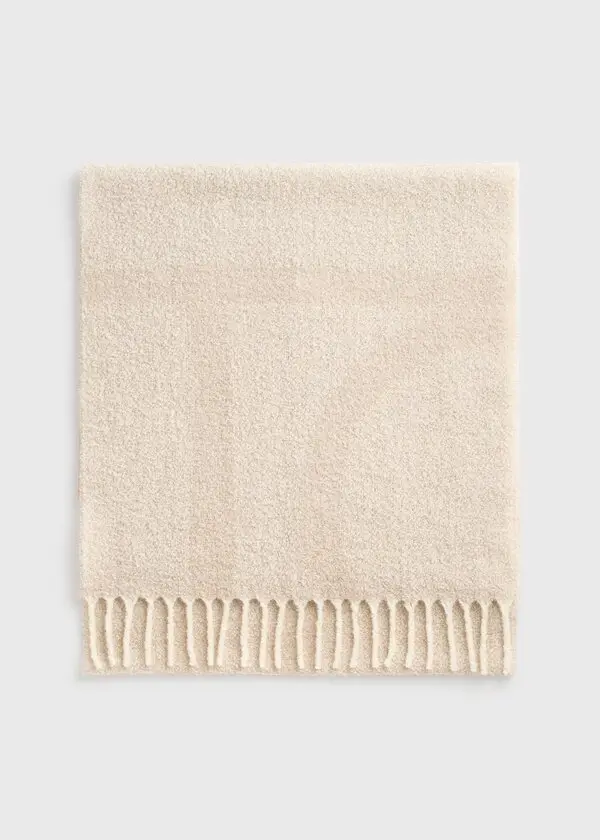 TOTEME Monogram Jacquard Scarf Ecru - White