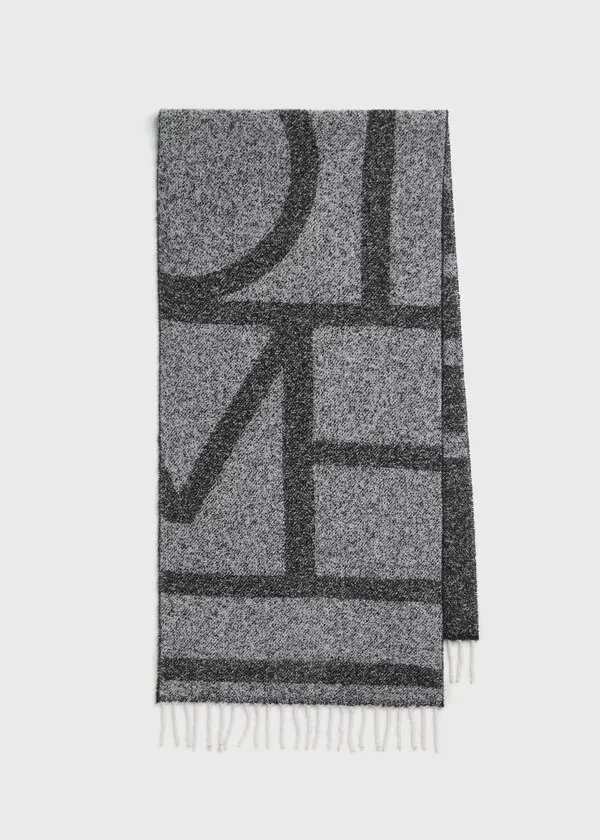 TOTEME Monogram Jacquard Scarf /white - Black