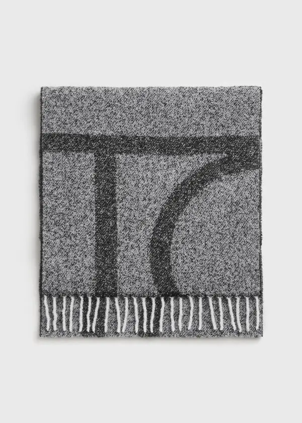 TOTEME Monogram Jacquard Scarf /white - Black