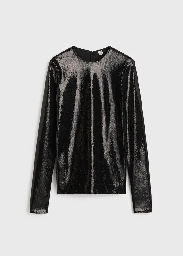 TOTEME Sequin Long-sleeved Top - Black