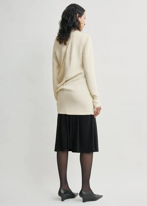 TOTEME High-neck Top With Twist Detail - Ecru