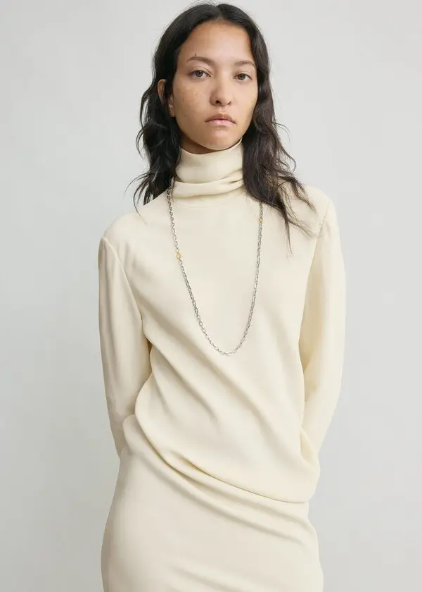 TOTEME High-neck Top With Twist Detail - Ecru