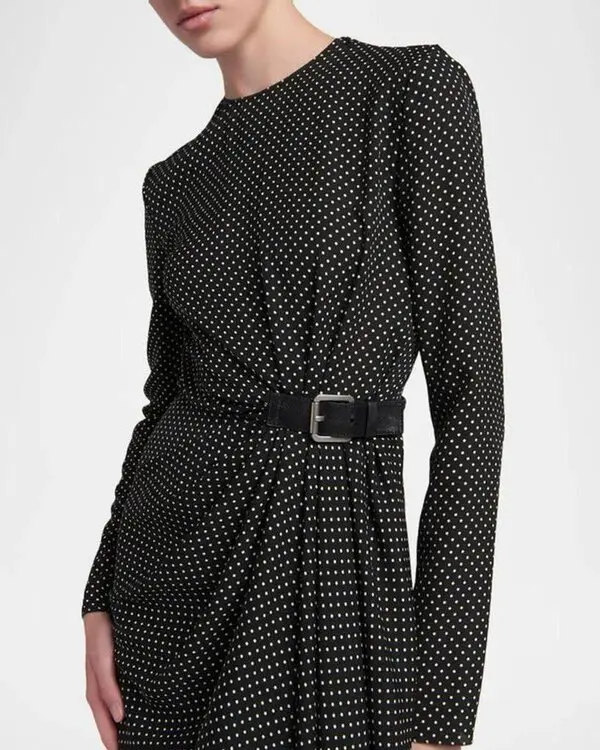TOM FORD Polka Dot Silk Midi Dress