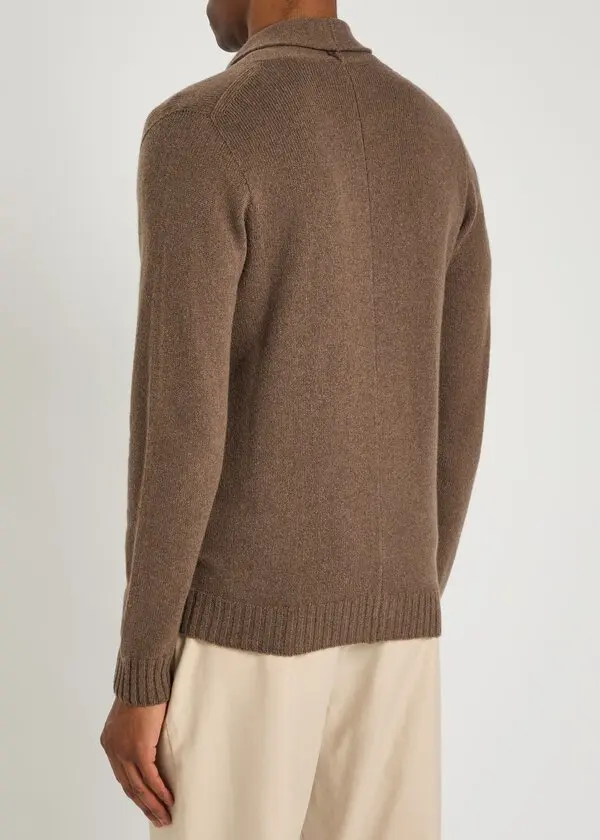John Smedley Wool And Cashmere-blend Cardigan - Taupe