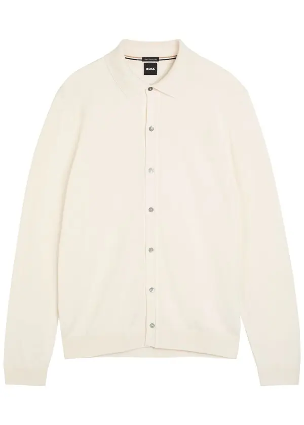 BOSS Helbert Fine-knit Wool Shirt