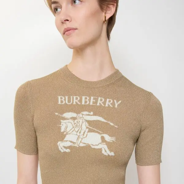 Burberry Metallic Wool Blend Top