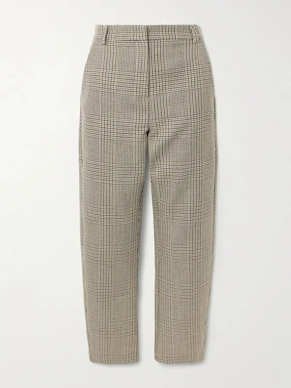 VIOLANTE NESSI Houndstooth Wool Tapered Pants