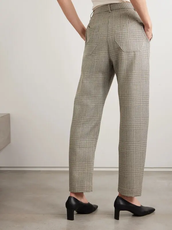 VIOLANTE NESSI Houndstooth Wool Tapered Pants