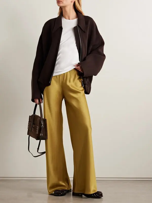 LA LIGNE Colby Satin Wide-leg Pants