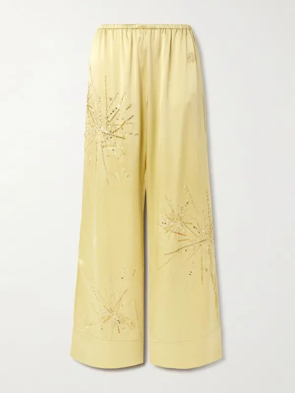 Bernadette Louis Embellished Wide-leg Pants - Gold