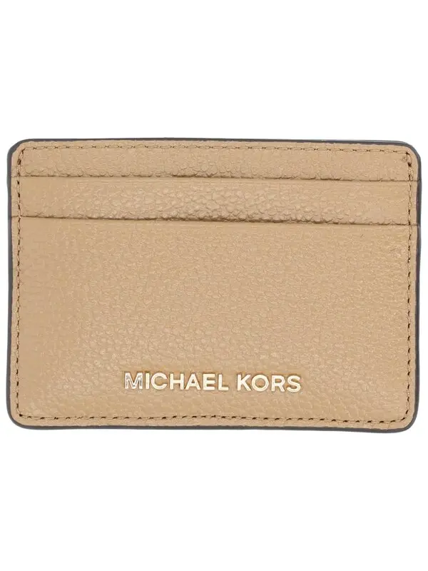 Michael Kors Card Holder With Logo - Beige