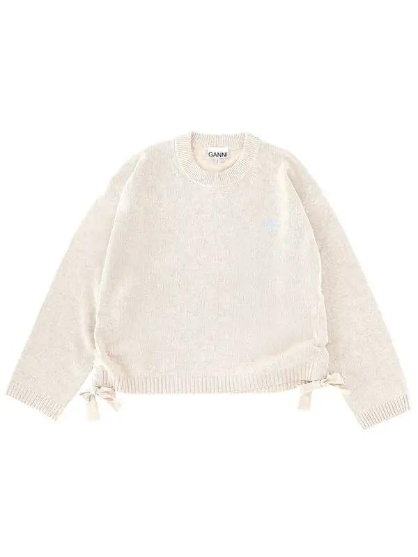 GANNI Logo Sweater - Beige