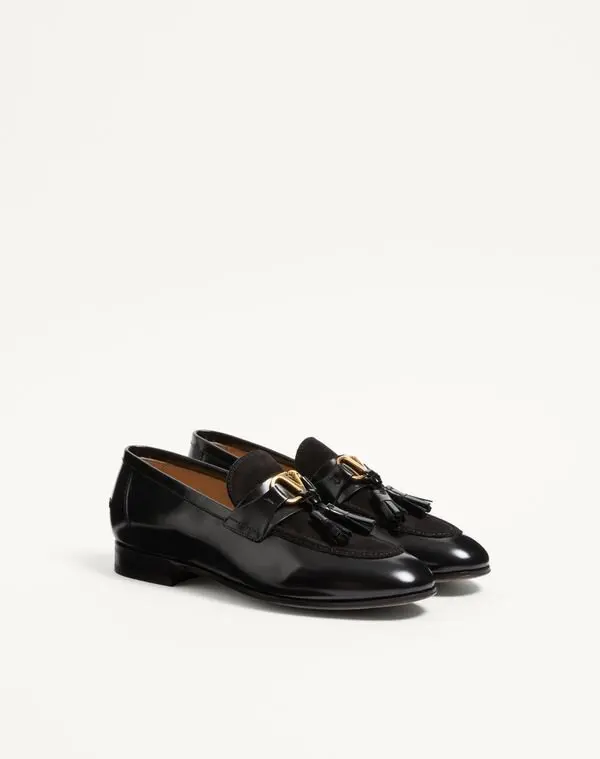 Valentino Garavani Vaniteux Calfskin And Split Leather Loafer
