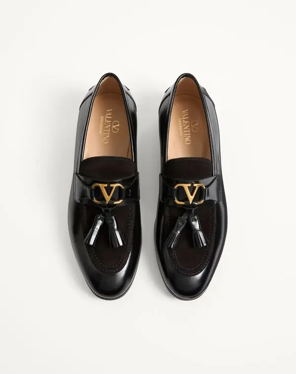 Valentino Garavani Vaniteux Calfskin And Split Leather Loafer