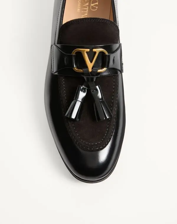 Valentino Garavani Vaniteux Calfskin And Split Leather Loafer