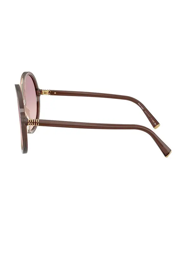 Miu Miu Round Frame Sunglasses - Brown Gradient