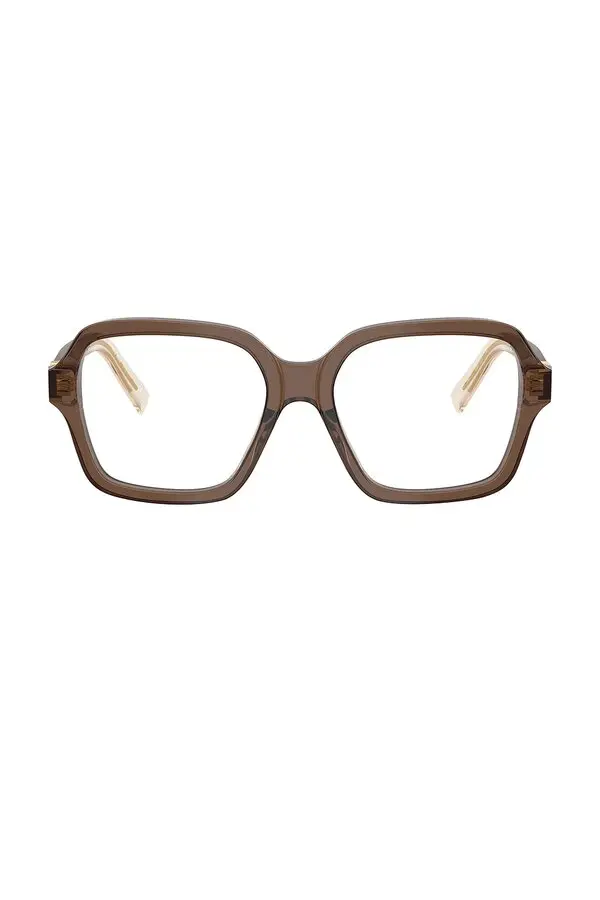 Miu Miu Square Eyeglasses - Brown Transparent