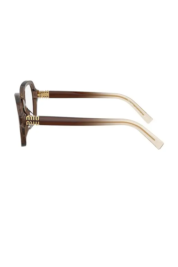 Miu Miu Square Eyeglasses - Brown Transparent