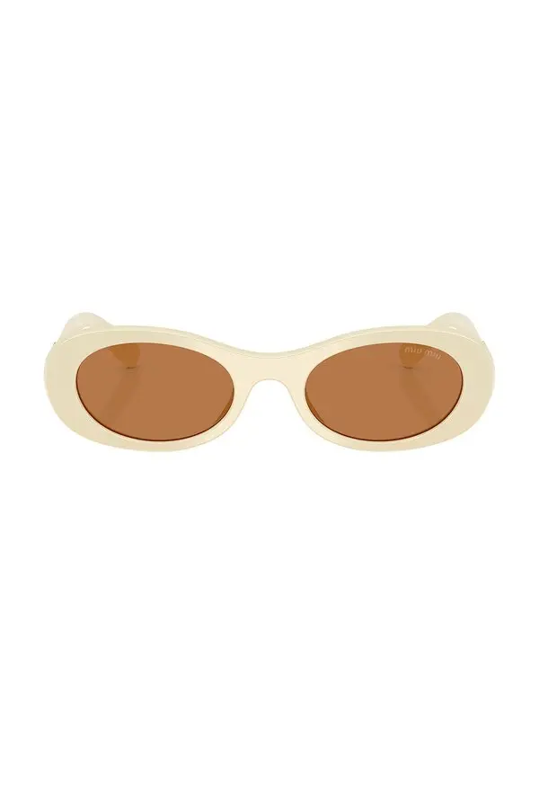 Miu Miu Oval Sunglasses - Milk