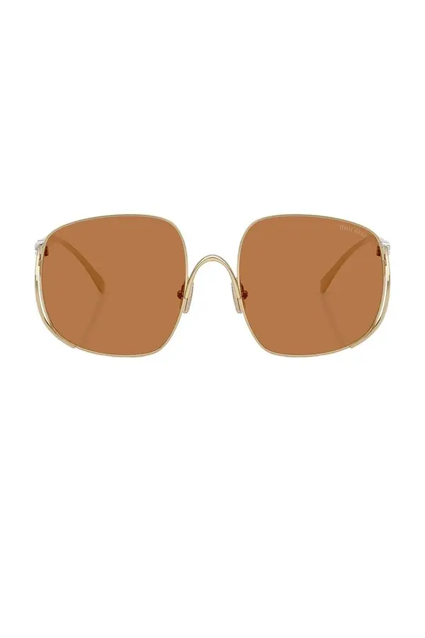 Miu Miu Square Sunglasses - Pale Gold