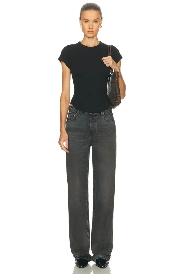 GRLFRND Scoop Hem Baby Tee - Black