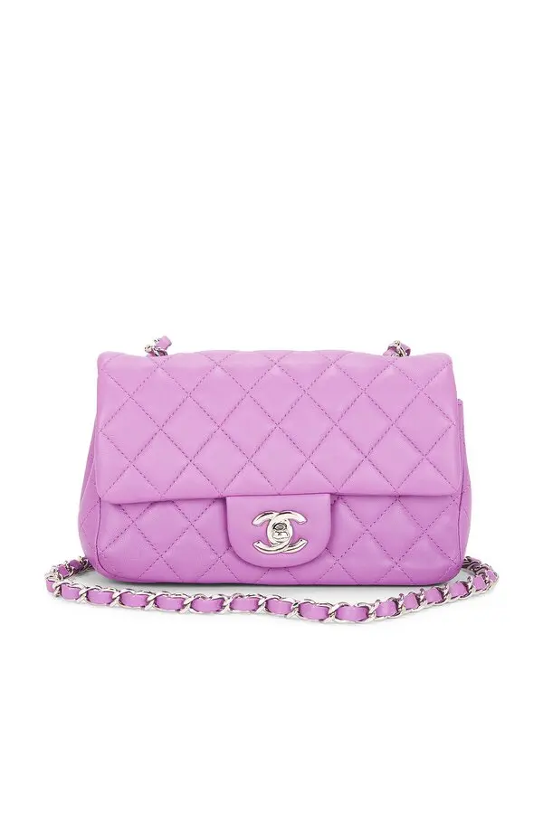 Chanel Lambskin Mini Classic Flap Bag - Purple