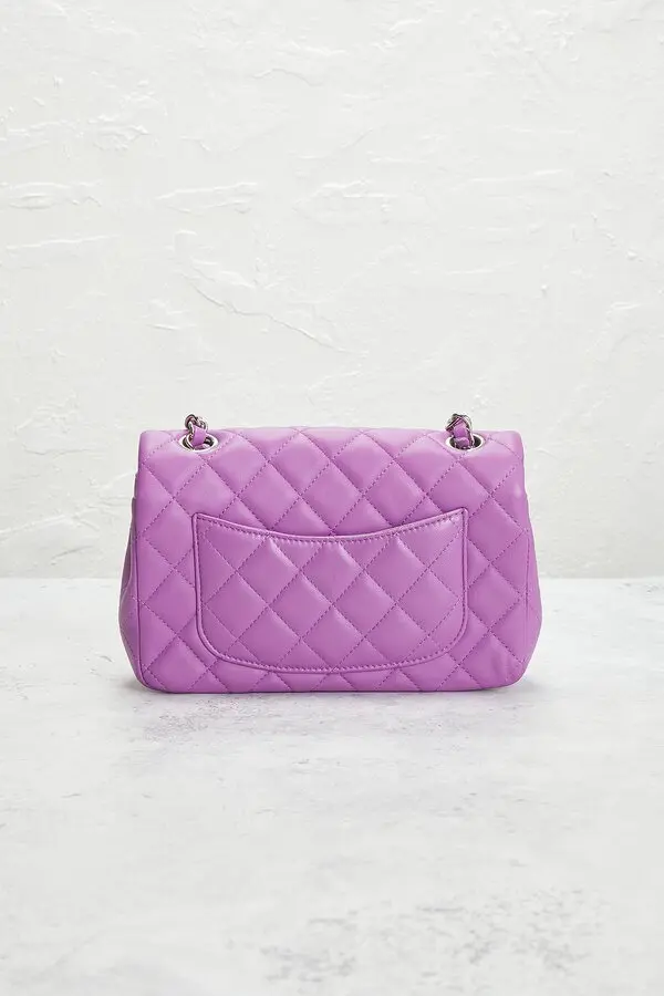 Chanel Lambskin Mini Classic Flap Bag - Purple