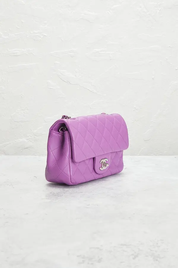 Chanel Lambskin Mini Classic Flap Bag - Purple